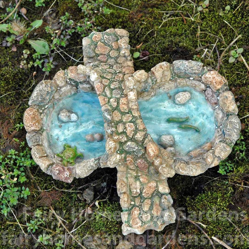 Woodland Knoll Pond With Stone Bridge Fairy Garden Supply - Etsy
