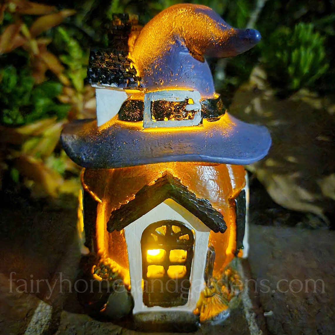 LED Pumpkin Witch Hat House Lighted Halloween House - Etsy