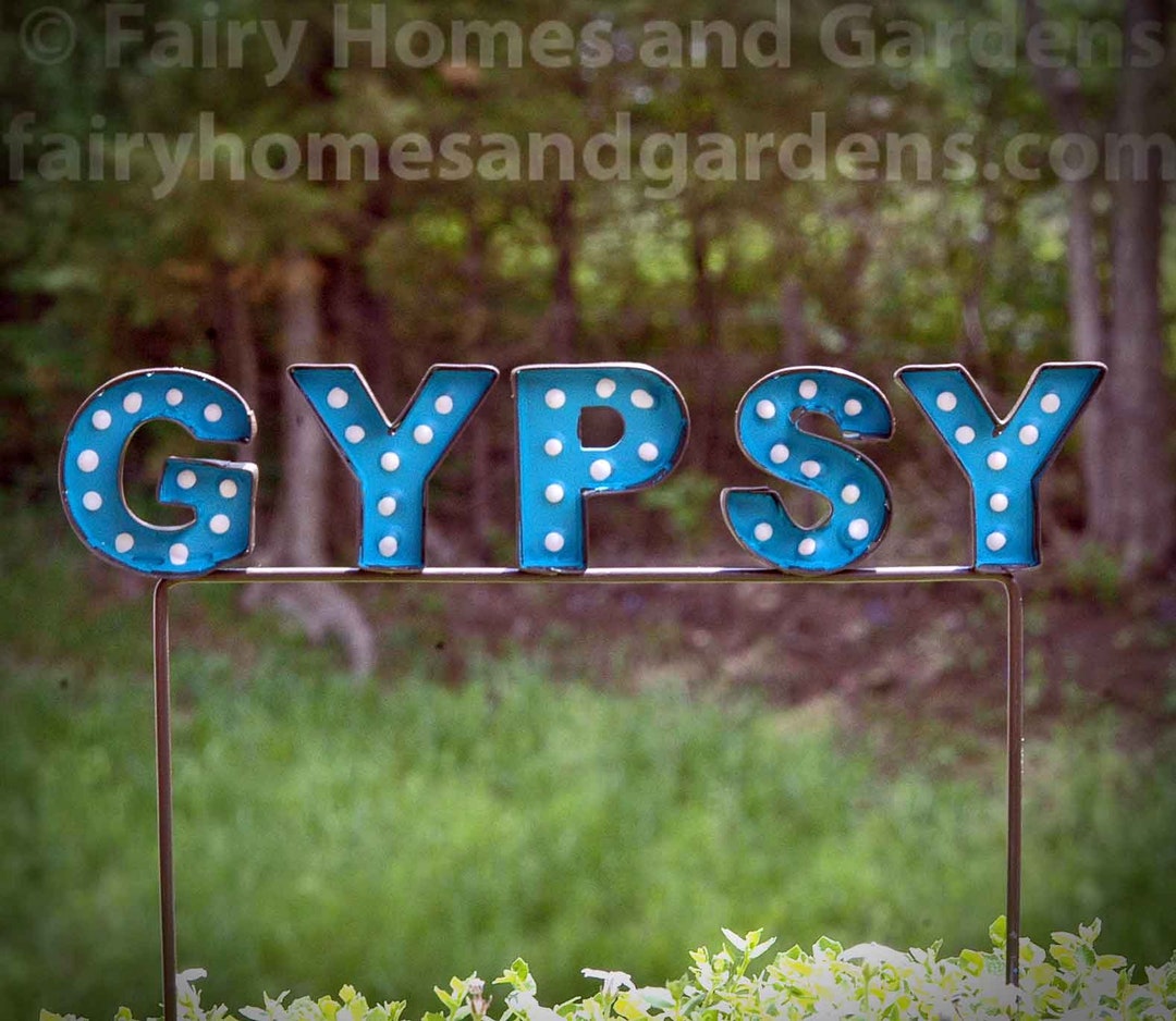 Gypsy Marquee Banner - Gypsy Fairy Garden Supply - Miniature Gypsy Sign ...