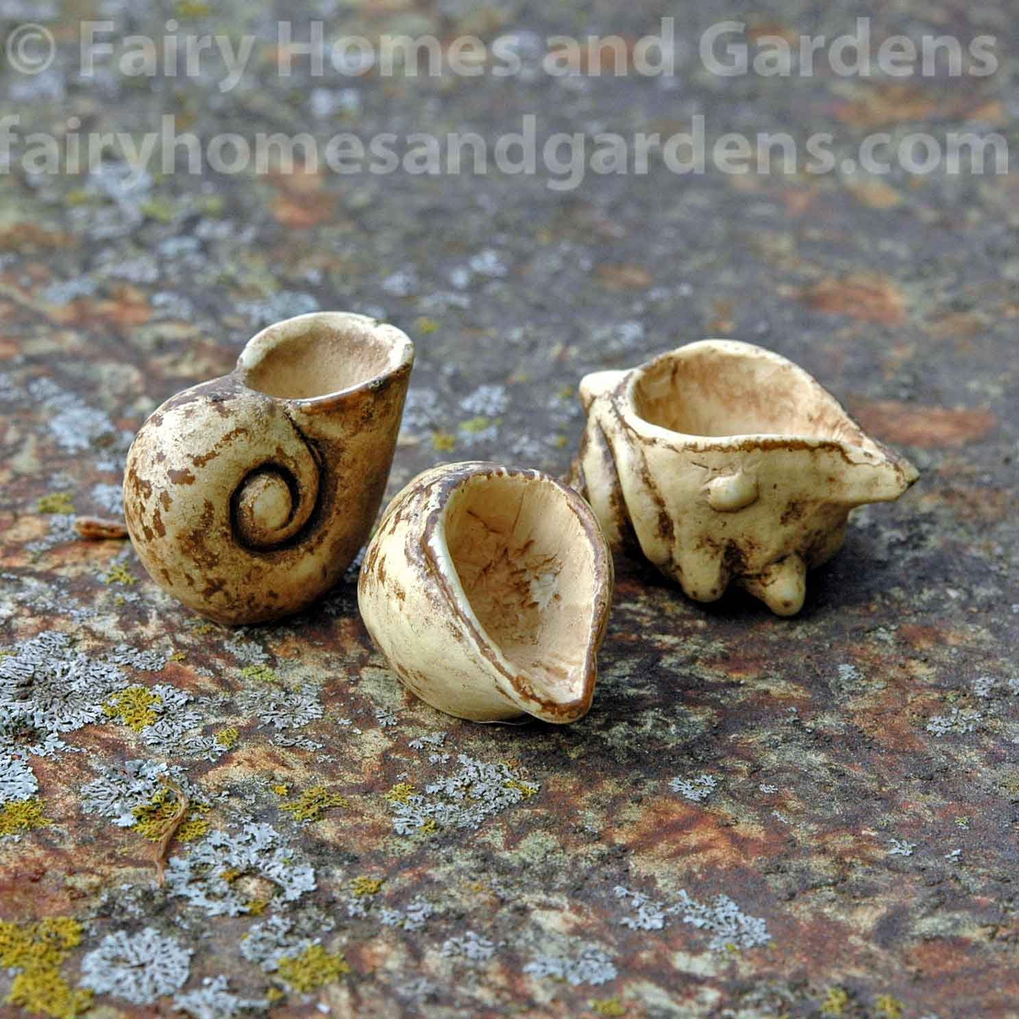 Miniature Gypsy Fairy Garden Seashells Set of Three Assorted - Etsy