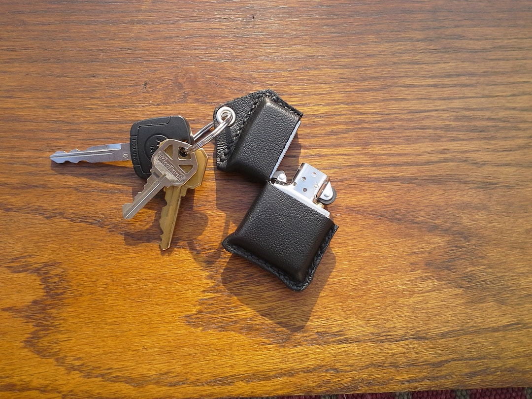 ZIPPO Lighter With Leather Key Fob Case - Etsy