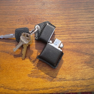 ZIPPO Lighter With Leather Key Fob Case - Etsy
