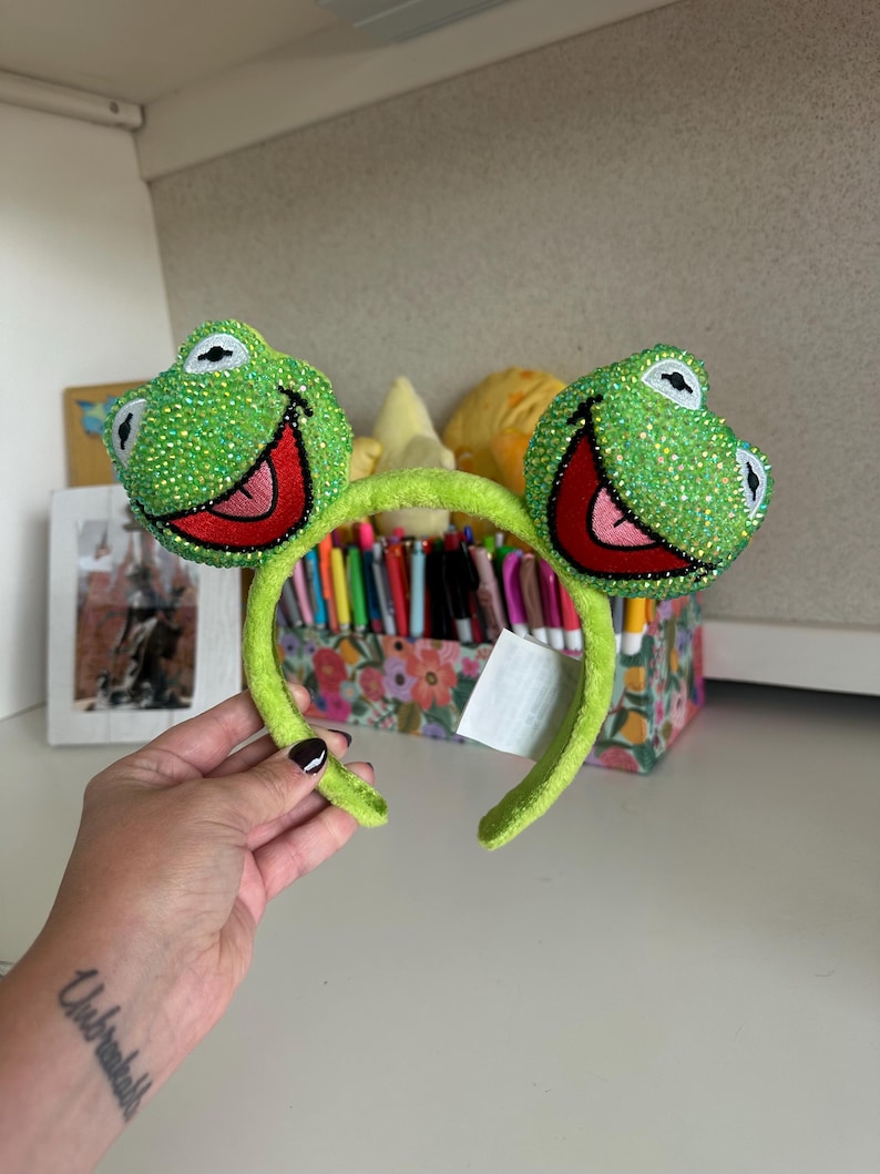 Bejeweled Kermit Ears - Etsy UK