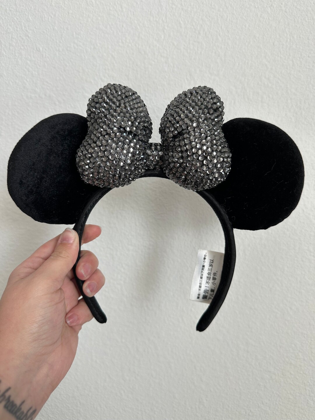 Bejeweled Black Mouse Ears - Etsy