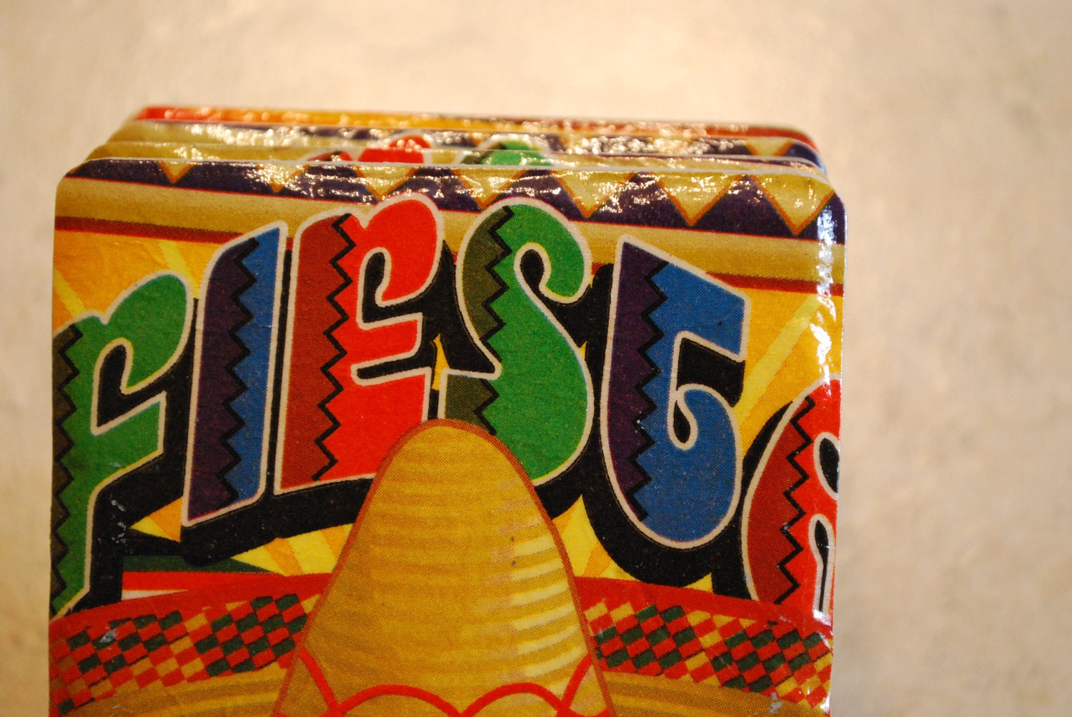 Fiesta Time, Colorful Custom Made Ceramic Tile Coasters Set of 4 or ...