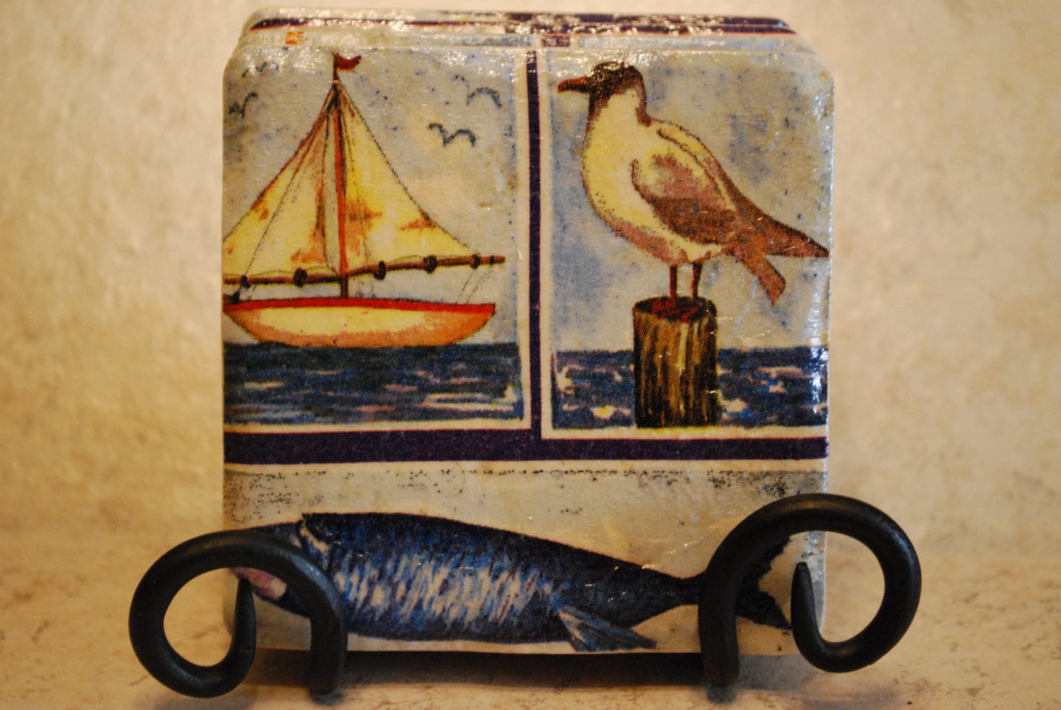 Lighthouse ,seashore Custom Made Ceramic Tile Coasters Set of 4 or More ...