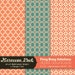 Moroccan Pattern Digital Papers - Orange & Teal, Set of 6 - Printable ...