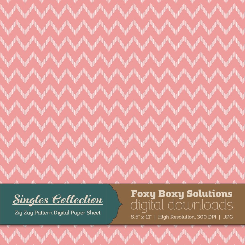 Pink Zig Zag Printable Digital Paper Instant Download Supply for ...