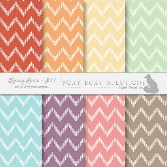 Pastel Zig Zag Chevron Pattern Instant Download Printable | Etsy