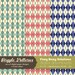 Argyle Patterns Digital Paper Pack: Set of 6 Digital Papers in Orange ...