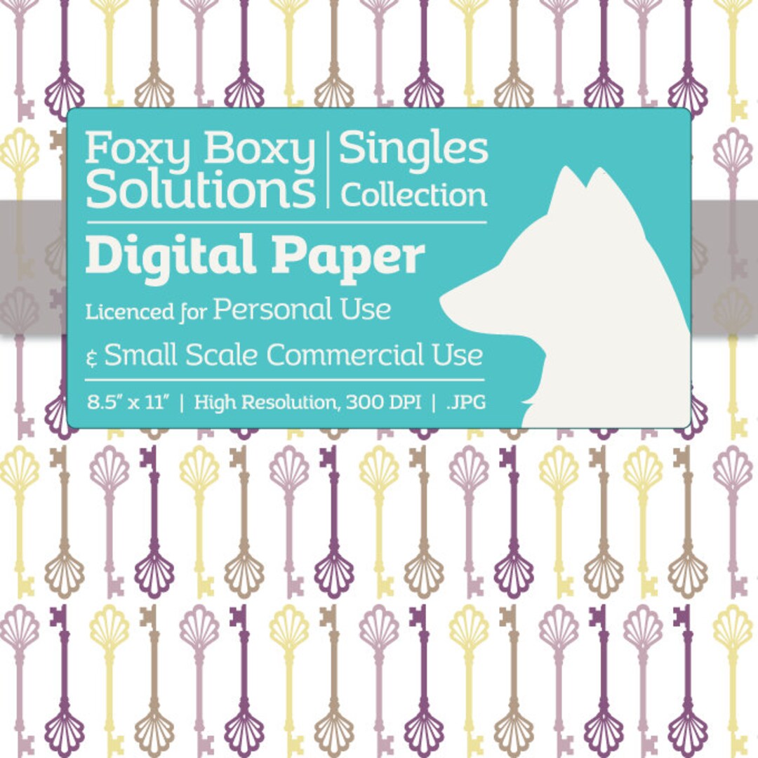 Instant Download Purple Vintage Skeleton Key Digital Paper for ...