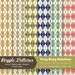 Argyle Patterns Digital Paper Pack: Set of 6 Digital Papers in Orange ...