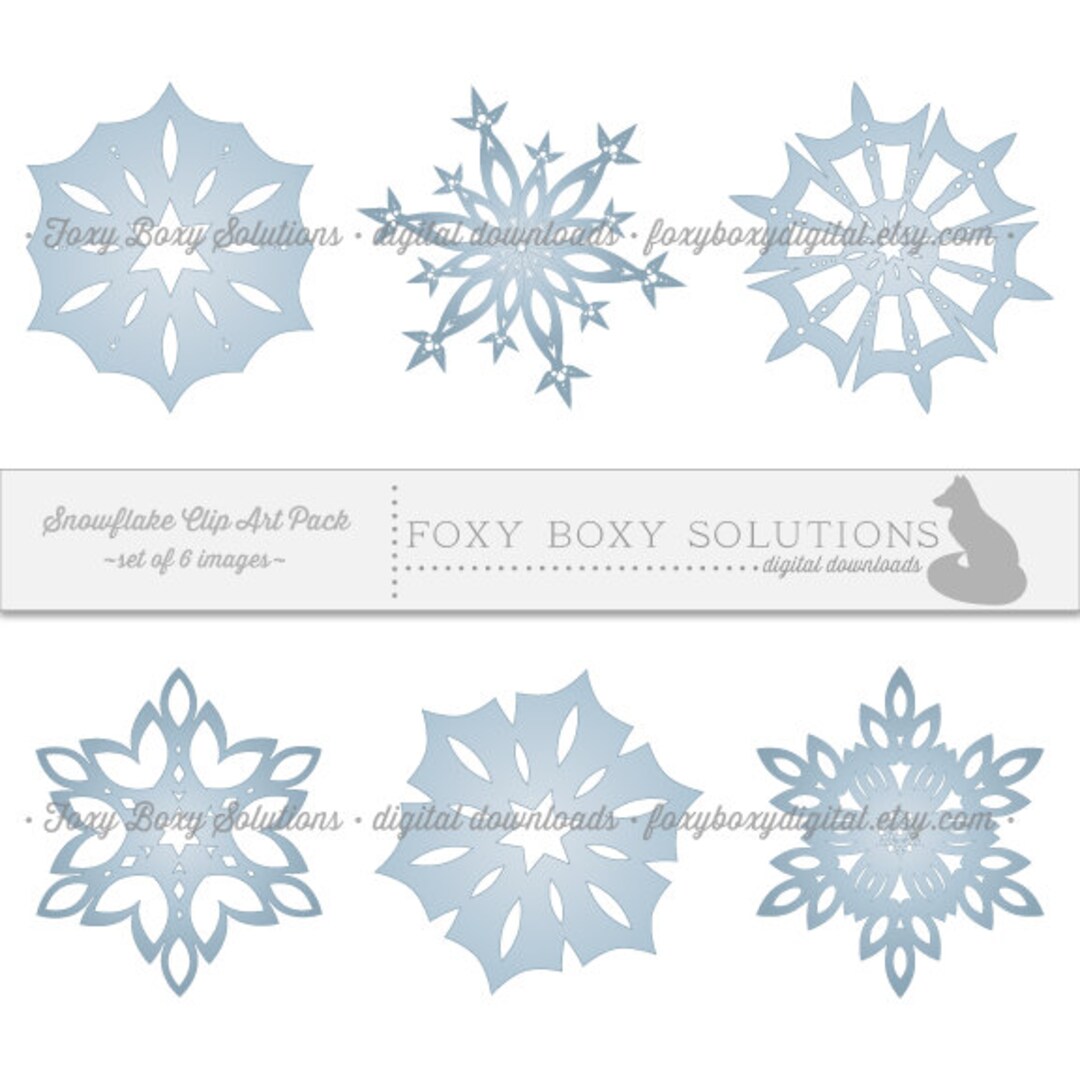 Blue Snowflake Digital Download Winter Clipart - Printable Instant ...