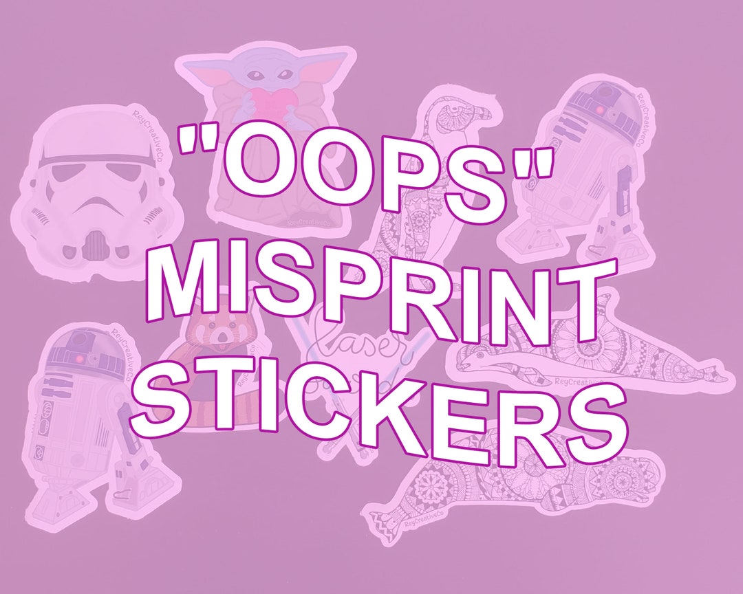 Oops Stickers Defective Items Discounted Items Misfit - Etsy