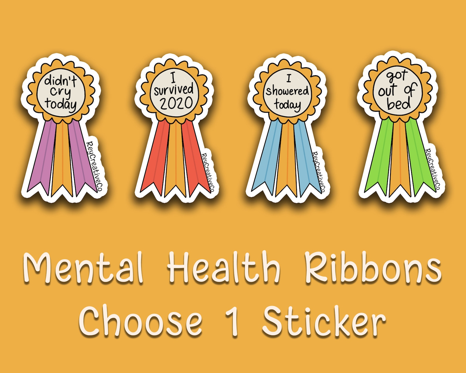 Award Ribbon Stickers Mental Health Matters Vinyl Stickers - Etsy UK