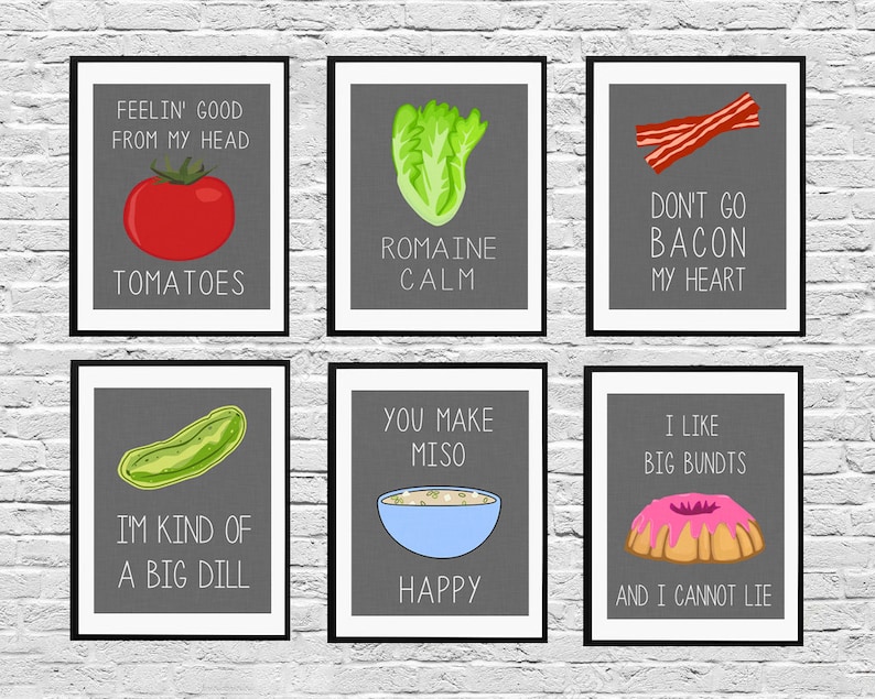 Set of Six Dark Grey Food Digital Prints 5x7, 8x10, 11x14 and 16x20 - Etsy