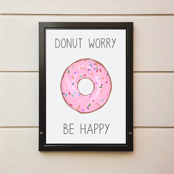 Donut Worry Be Happy - Etsy