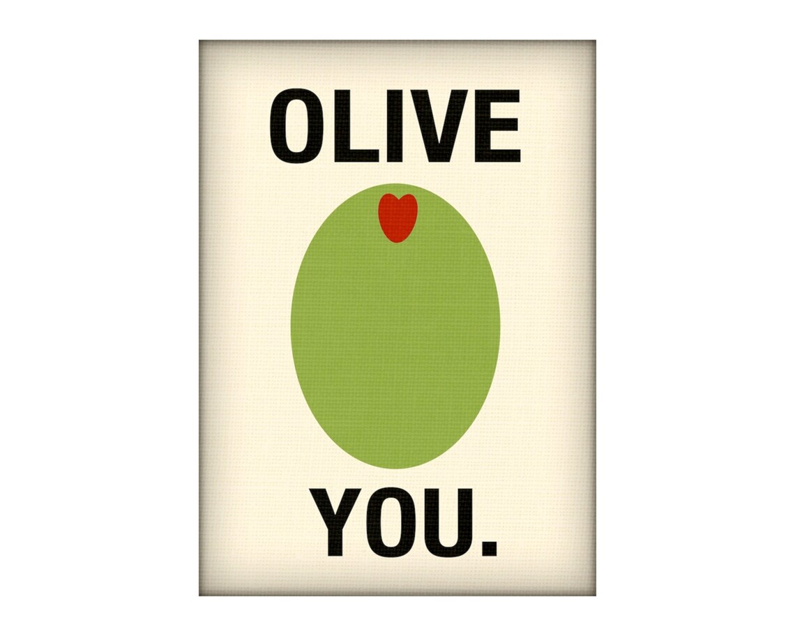 Olive You Printable - Instant Download 5x7 and 8x10 - Etsy