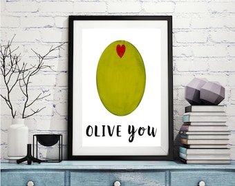 Olive You Printable Instant Download 5x7 and 8x10 | Etsy