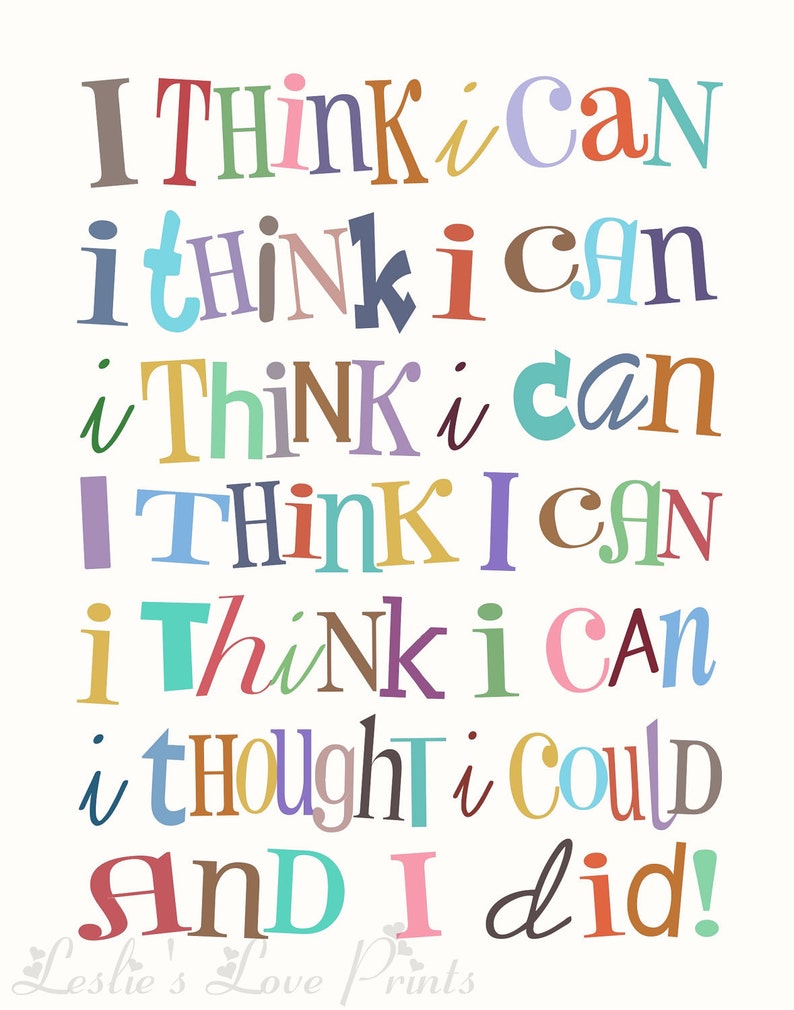 I Think I Can Printable, Nursery Decor, Inspirational Art (digital ...