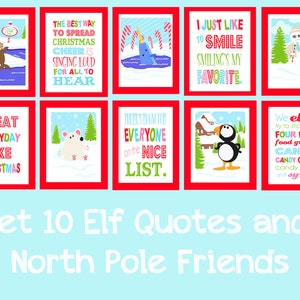 Elf North Pole Friends Instant Digital Prints - Set of Six in Various ...
