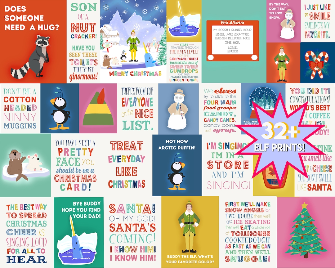 Every Buddy the Elf Christmas Digital Art Prints - 5x7 & 8x10 (more ...