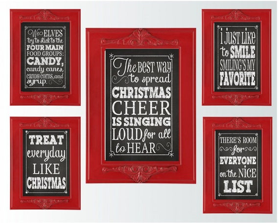 Set of Five Chalkboard Buddy the Elf Christmas Digital Art | Etsy