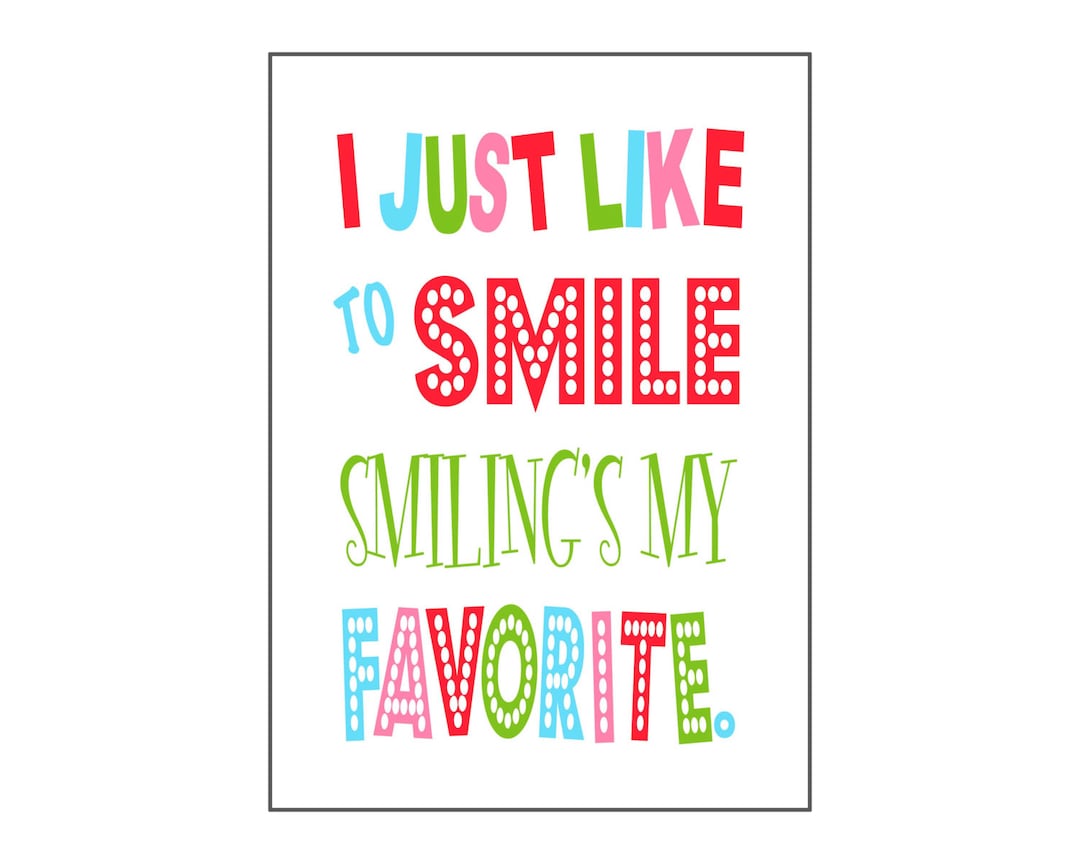 I Just Like to Smile, Smiling's My Favorite Buddy the Elf Quote Instant ...