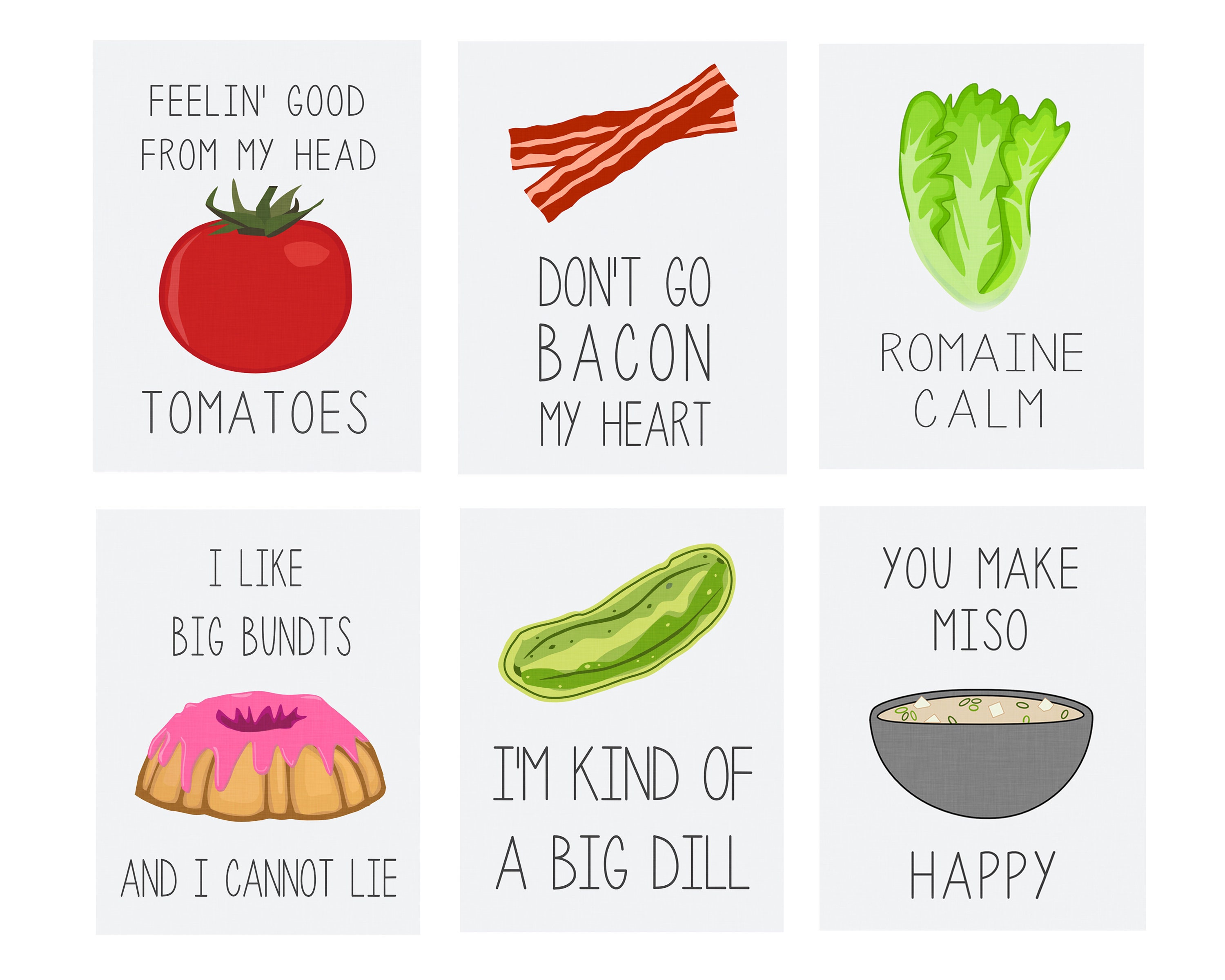 Set of Six Light Grey Food Digital Prints 5x7, 8x10, 11x14 and 16x20 - Etsy