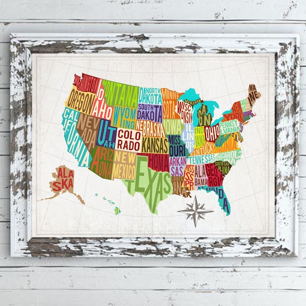 Usa Map - Etsy