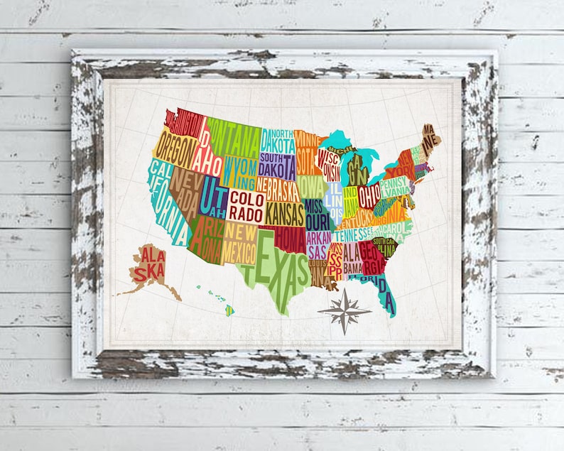 USA Map Digital Download - Various Sizes - Etsy