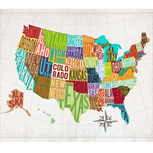 USA Map Digital Download - Various Sizes - Etsy