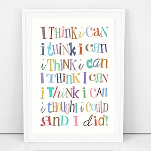 8x10, 11x14, and 16x20 Cute "i Think I Can & I Did" Printable - Etsy