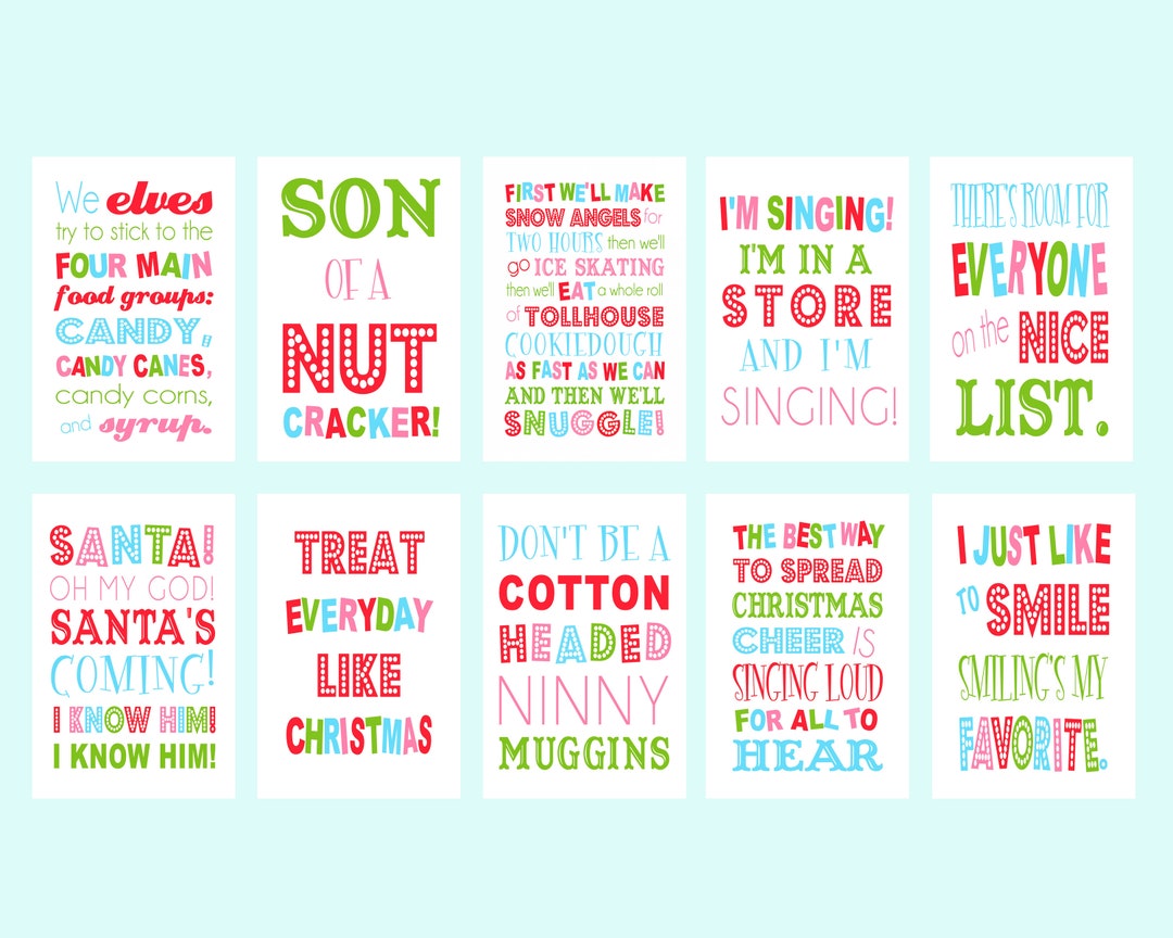 Ten Buddy the Elf Christmas Digital Art Printables - Various Sizes - Etsy