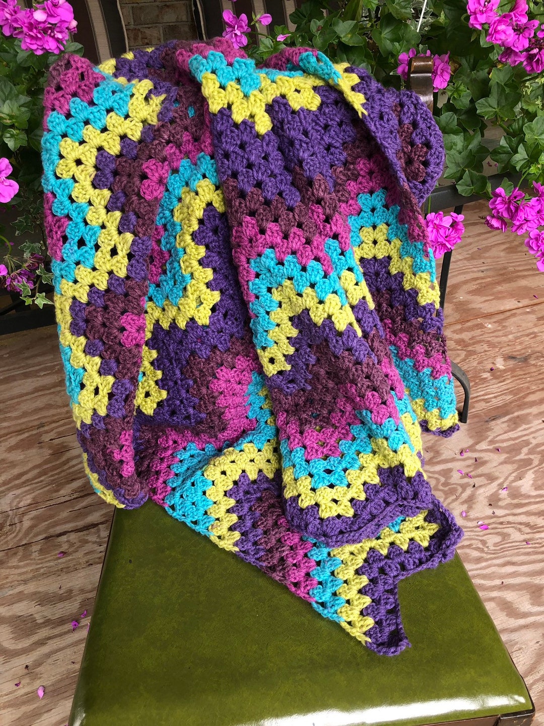 Multi Color Ripple Afghan - Etsy