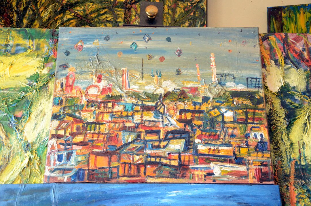 Original Oil Painting, Imagine Colorful Painting Multi-color Painting ...