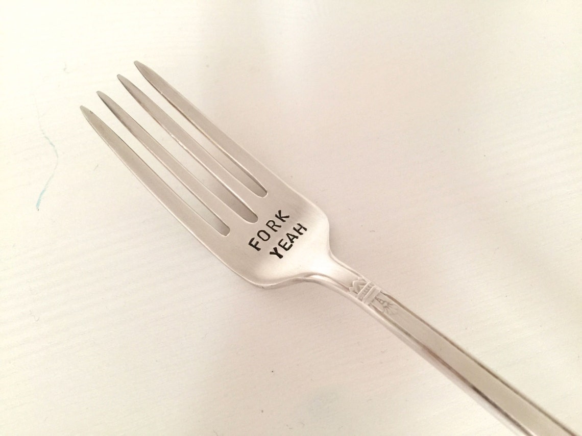 Fork Yeah! Silverware Hand Stamped Fork - Etsy