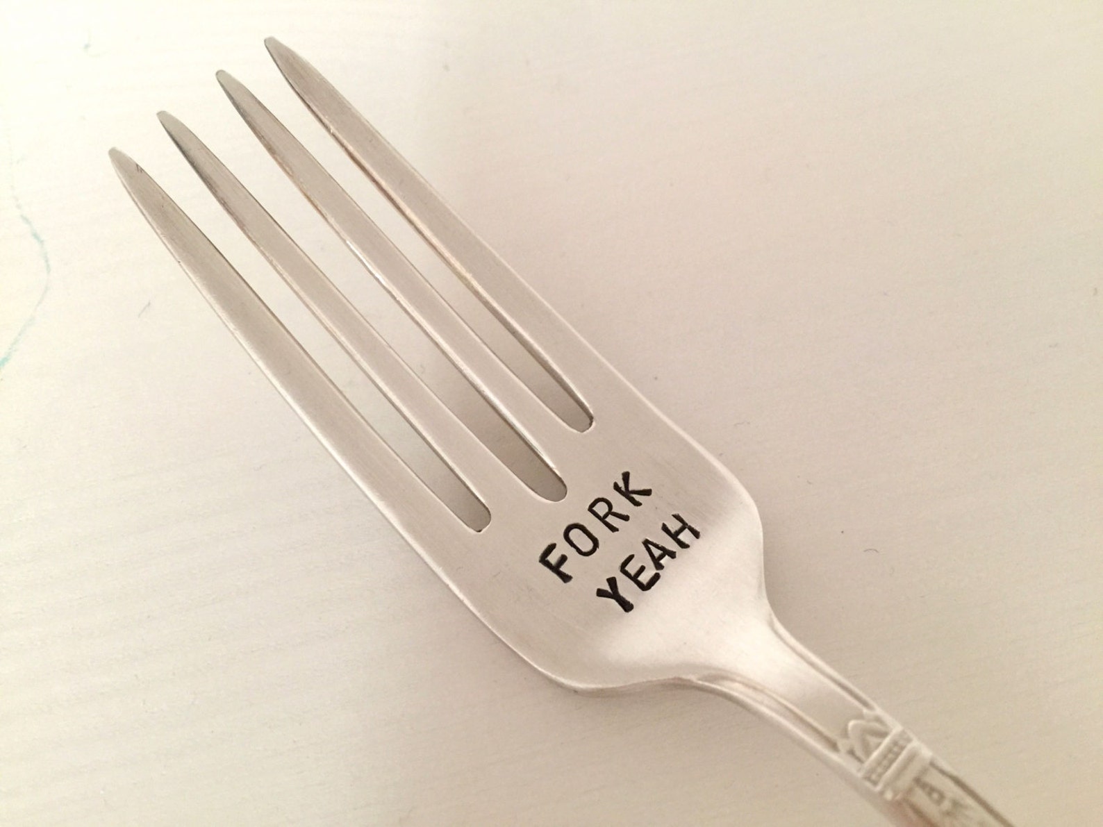 Fork Yeah Silverware Hand Stamped Fork - Etsy