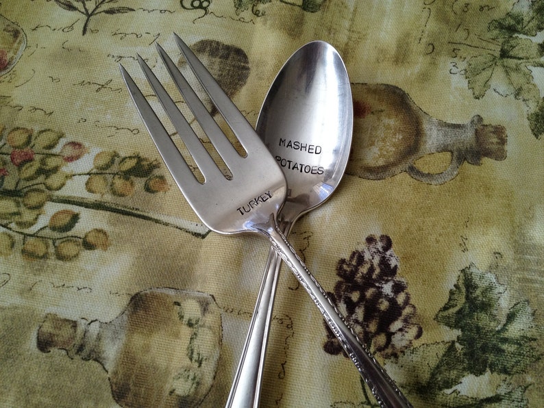 Recycled Silverware.... Holiday Dinner Serving Set of 4 Hand - Etsy