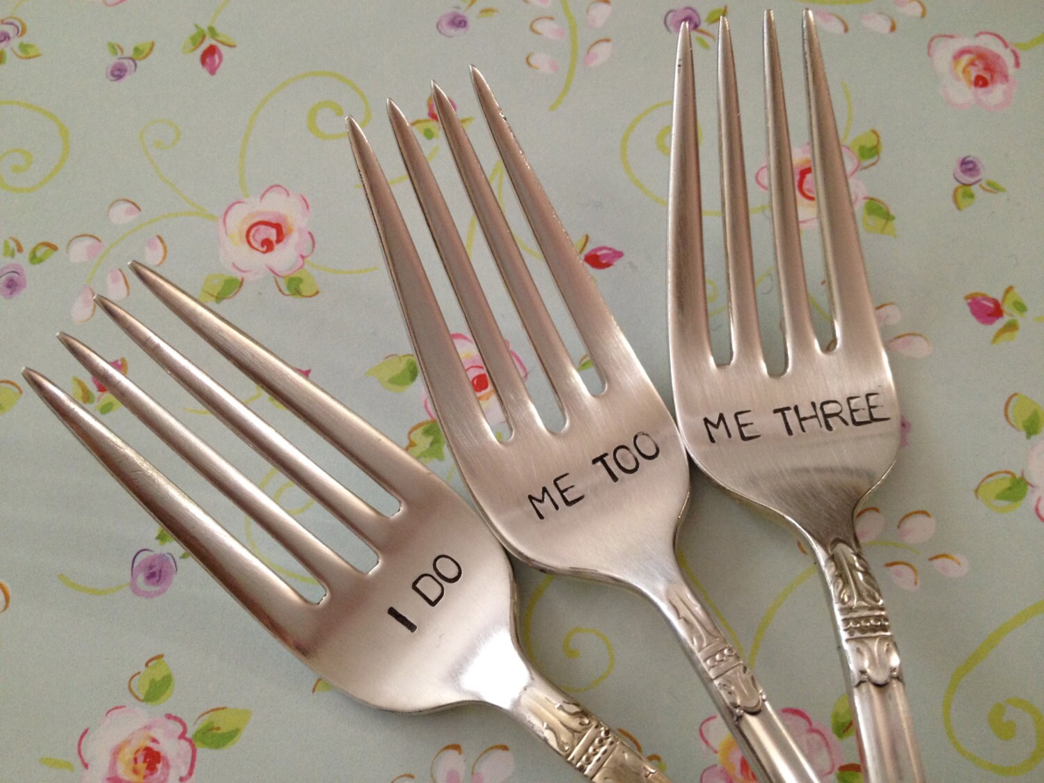I Do, Me Too, Me Three Vintage Wedding Forks - Etsy