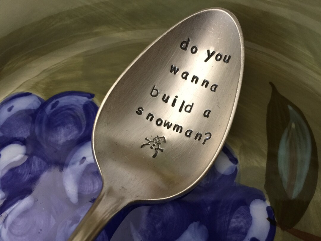 Do You Wanna Build A Snowman? Recycled Silverware Spoon Hand Stamped - Etsy