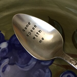 Come Spoon With Me Vintage Silverware Hand Stamped Spoon - Etsy