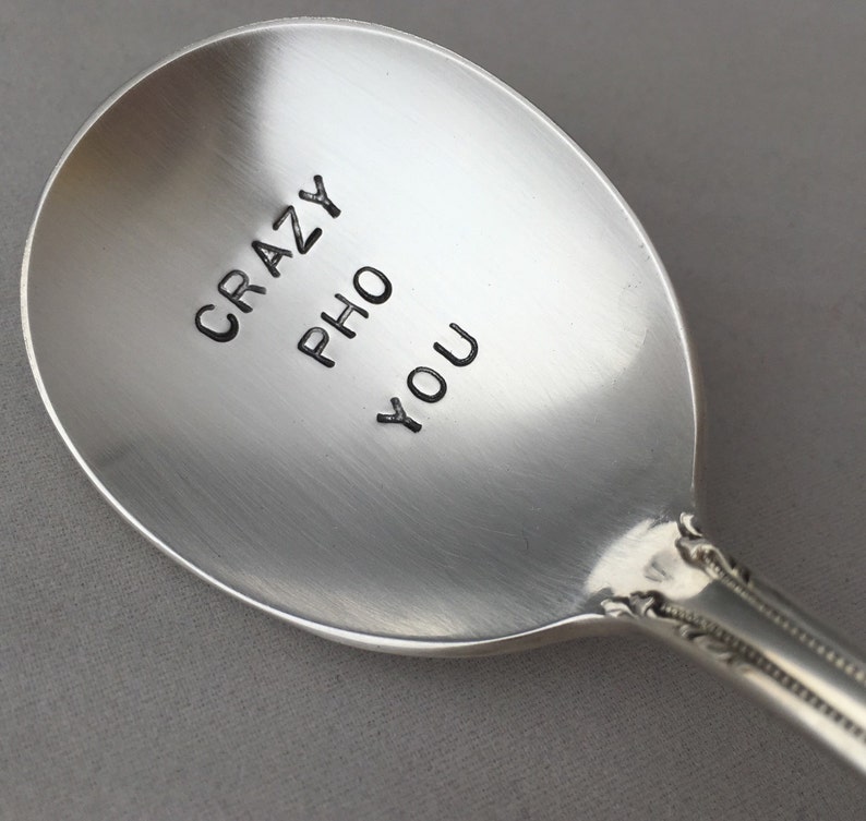 Crazy Pho You Vintage Silverware Hand Stamped Soup Spoon - Etsy