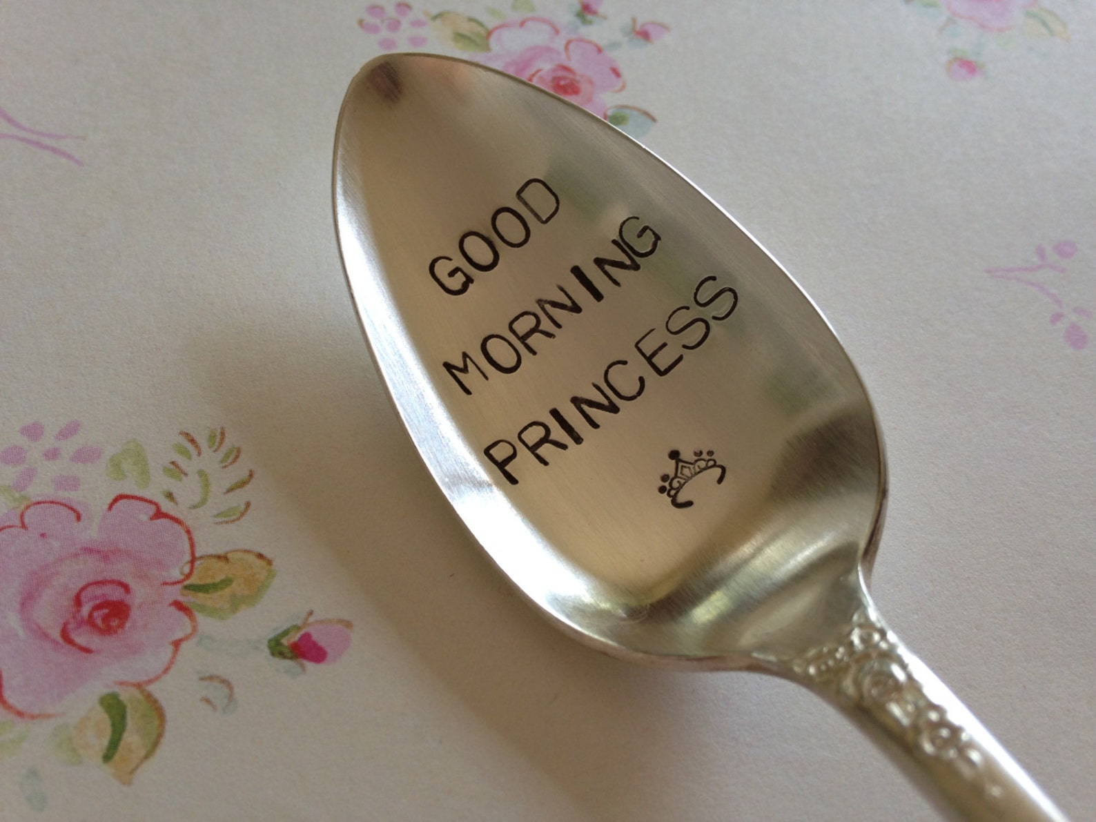Recycled Silverware Hand Stamped Good Morning Princess Spoon - Etsy