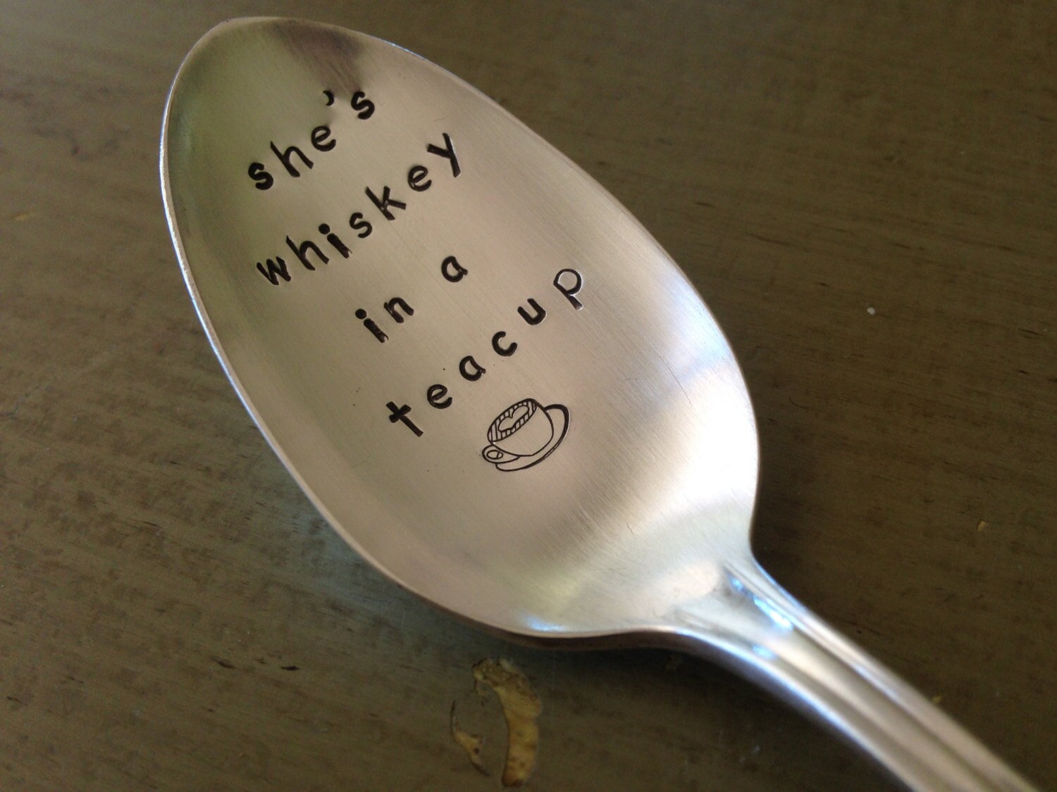 She's Whiskey in A Teacup - Hand Stamped Vintage Spoon for Tea Lovers ...