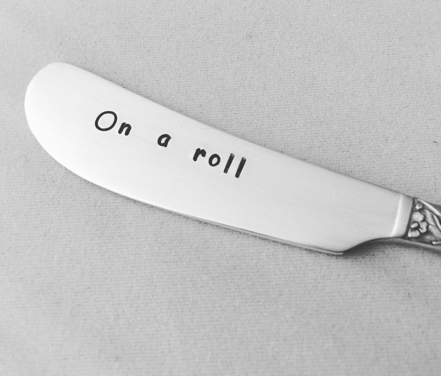 Recycled silverware hand stamped cheese spreader butter | Etsy