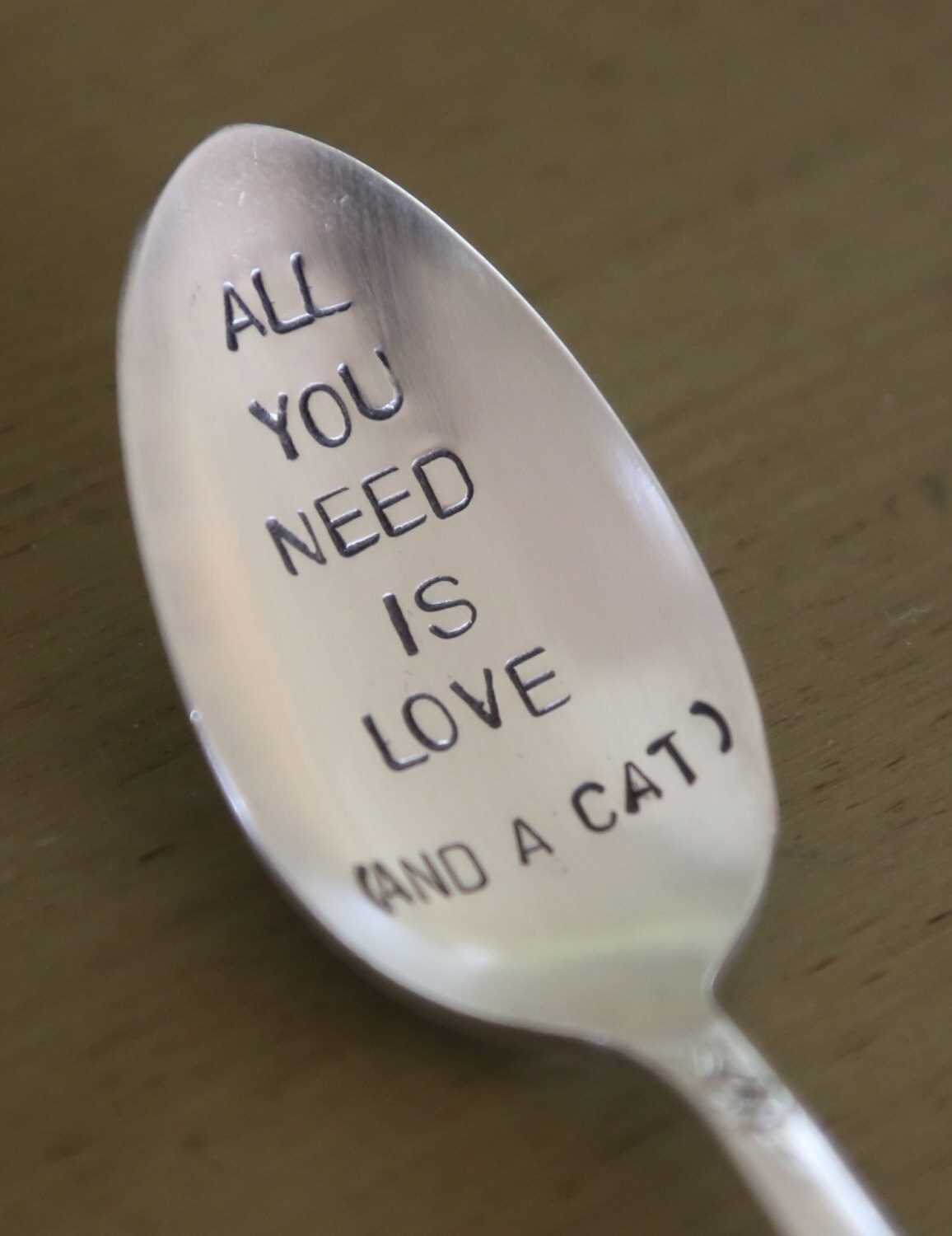 All You Need is Love and a Cat Recycled Silverware Vintage - Etsy