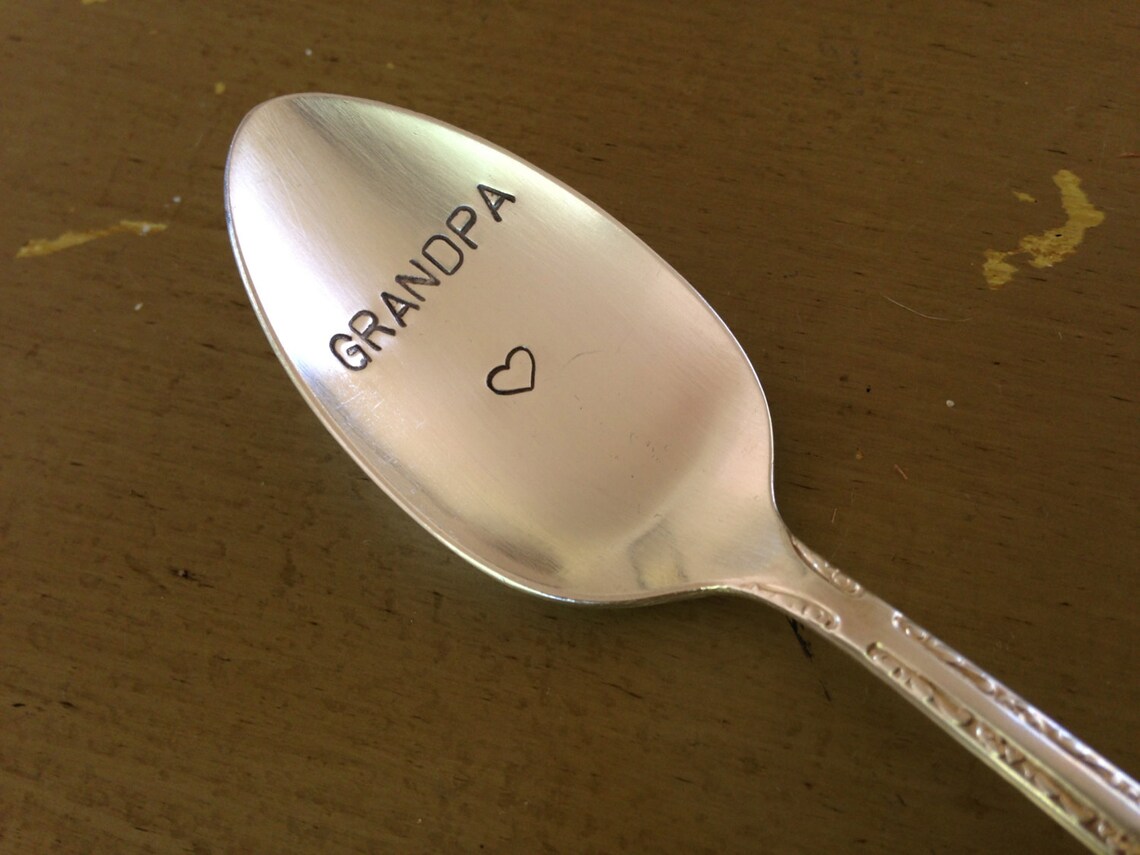 Grandpa Spoon Recycled Silverware Vintage Hand Stamped Spoon - Etsy