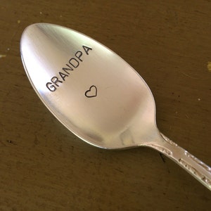 Grandpa Spoon Recycled Silverware Vintage Hand Stamped Spoon - Etsy