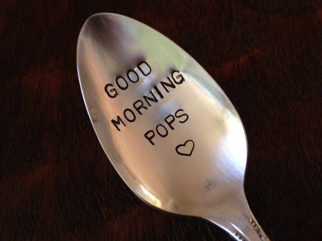 Good Morning Pops Recycled Silverware Hand Stamped Personalized Vintage ...